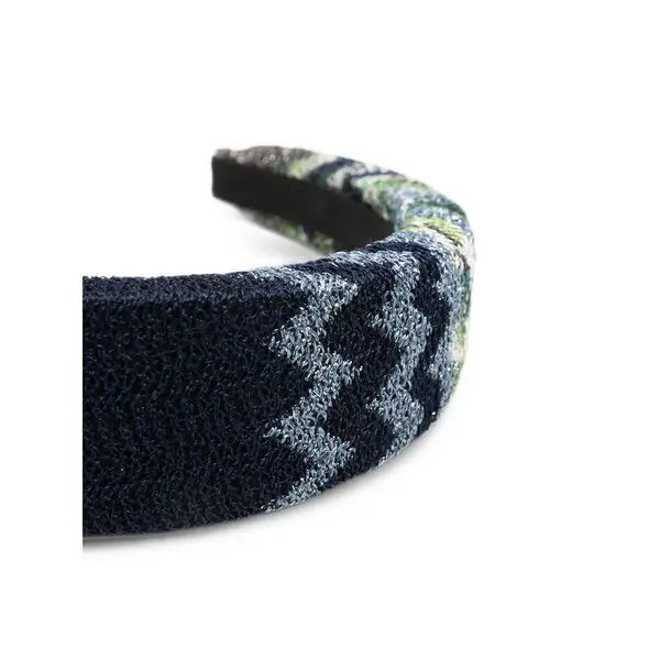 Missoni Zigzag-knit Padded Hair Band - Blue