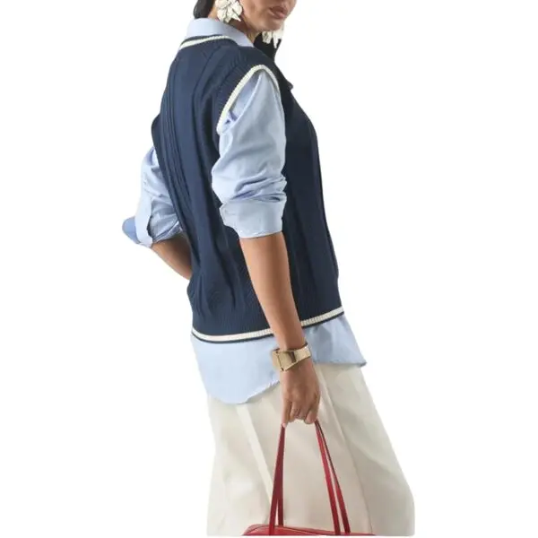 Adidas Cable Knit Vest - Night Indigo