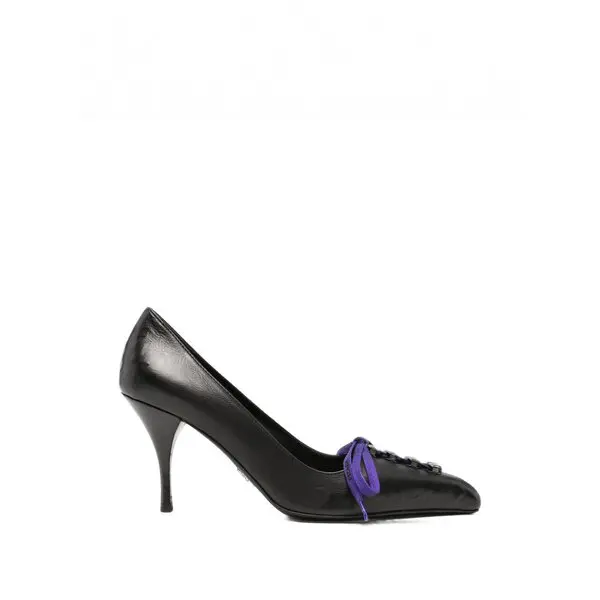 Prada Leather Pointed Toe Kitten Heel Shoes