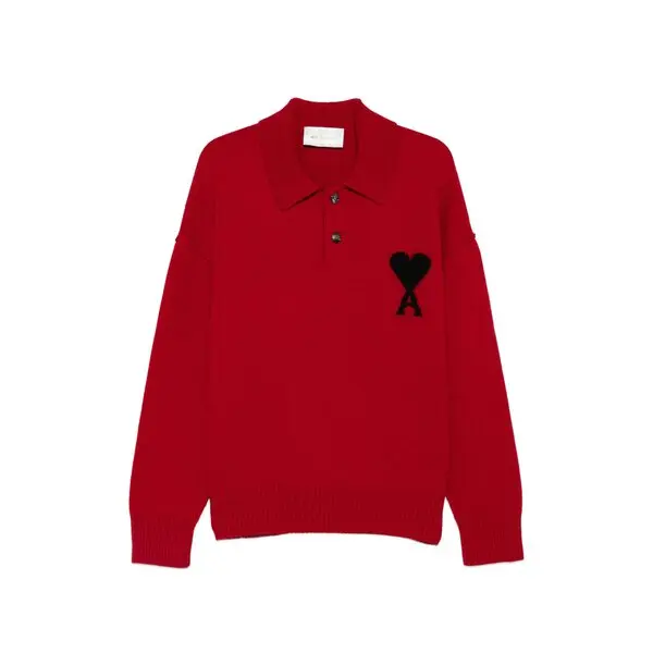 AMI Paris Polo Shirts - Red