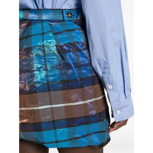 VIVIENNE WESTWOOD Asymmetric Draped Plaid Skirt