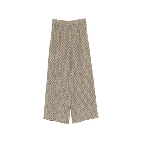 Gucci Gg Supreme Silk Palazzo Pants