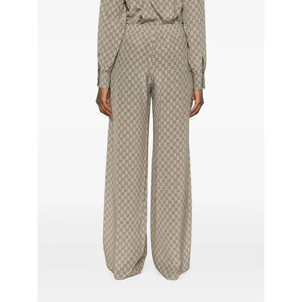 Gucci Gg Supreme Silk Palazzo Pants