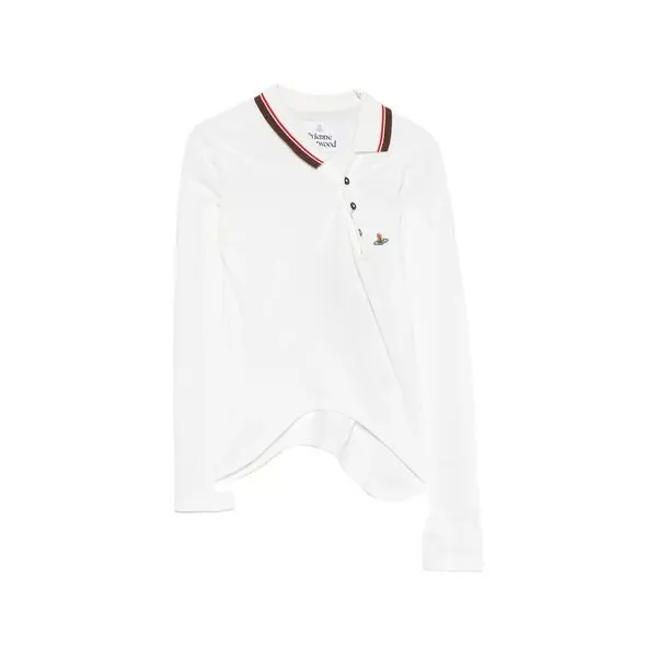 VIVIENNE WESTWOOD Asymmetric Organic Cotton Polo - White
