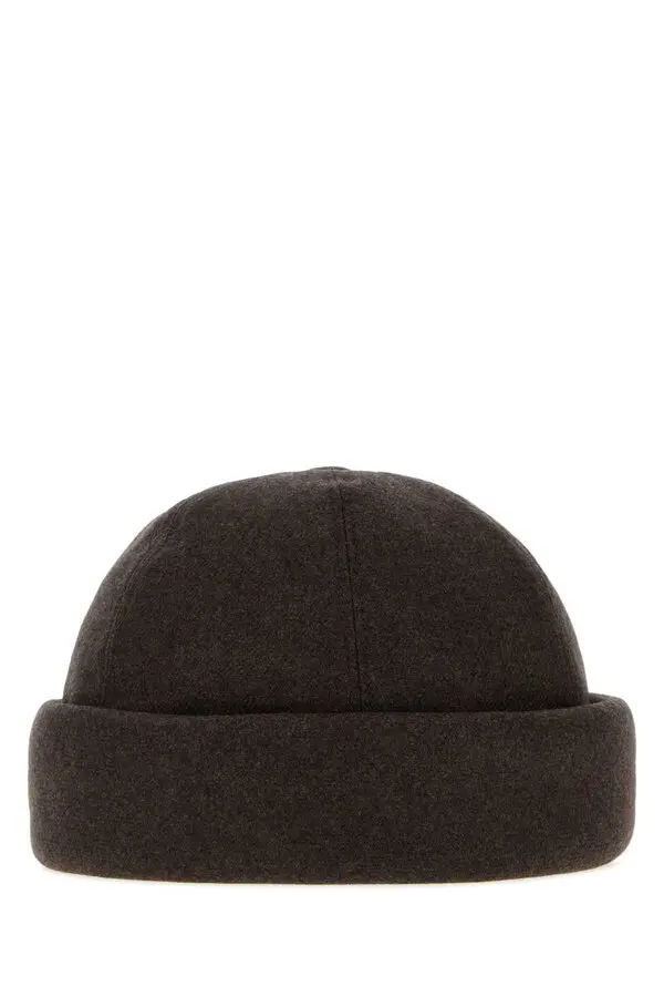 Giorgio Armani Chocolate Cotton Blend Hat