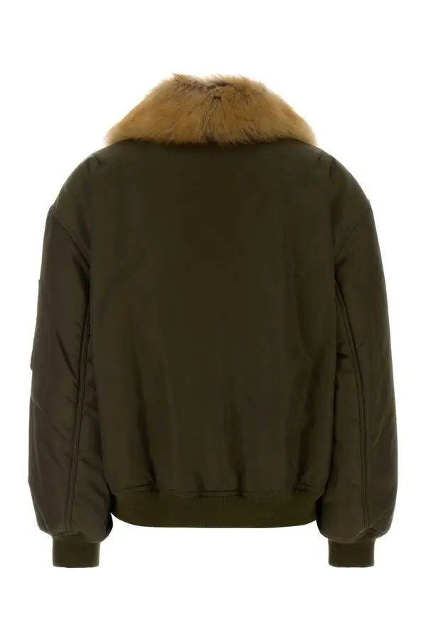 Saint Laurent Khaki Nylon Bomber Jacket
