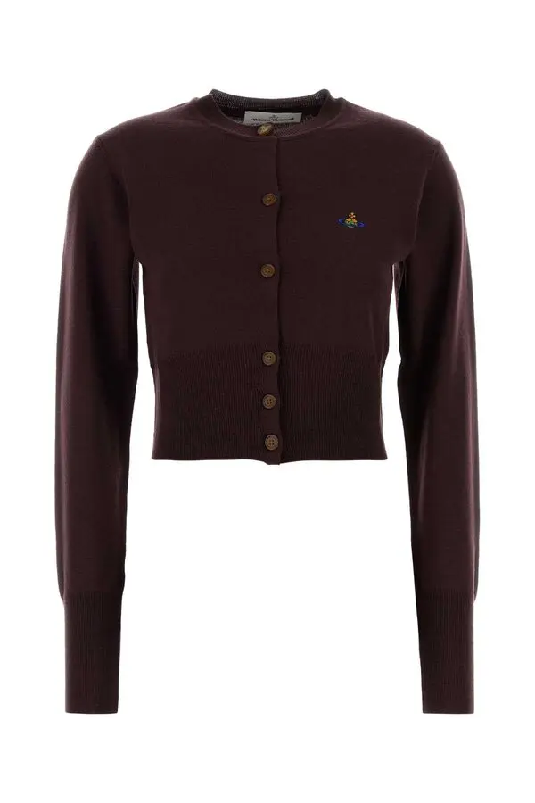 VIVIENNE WESTWOOD Aubergine Wool Bea Cardigan - Purple