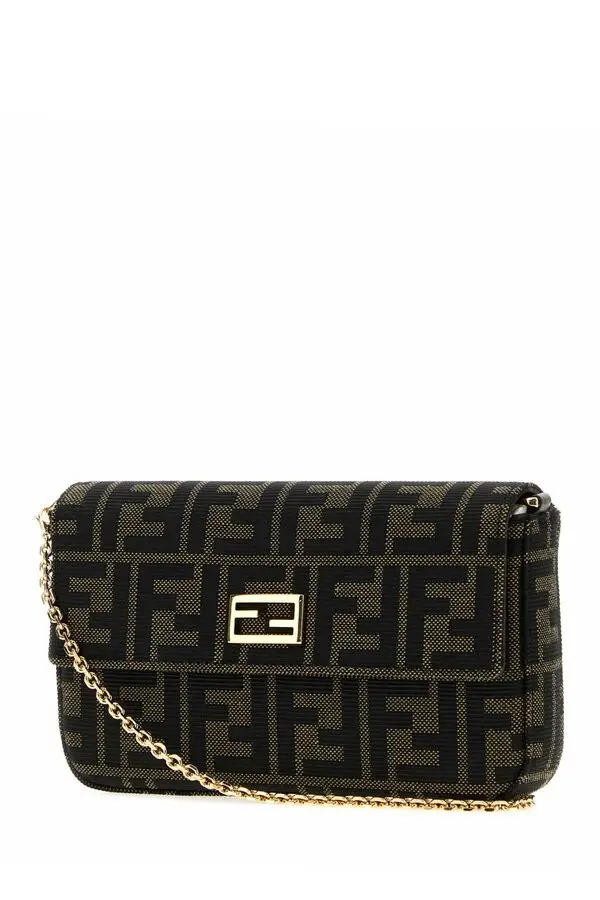 Fendi Embroidered Jacquard Tube Wallet