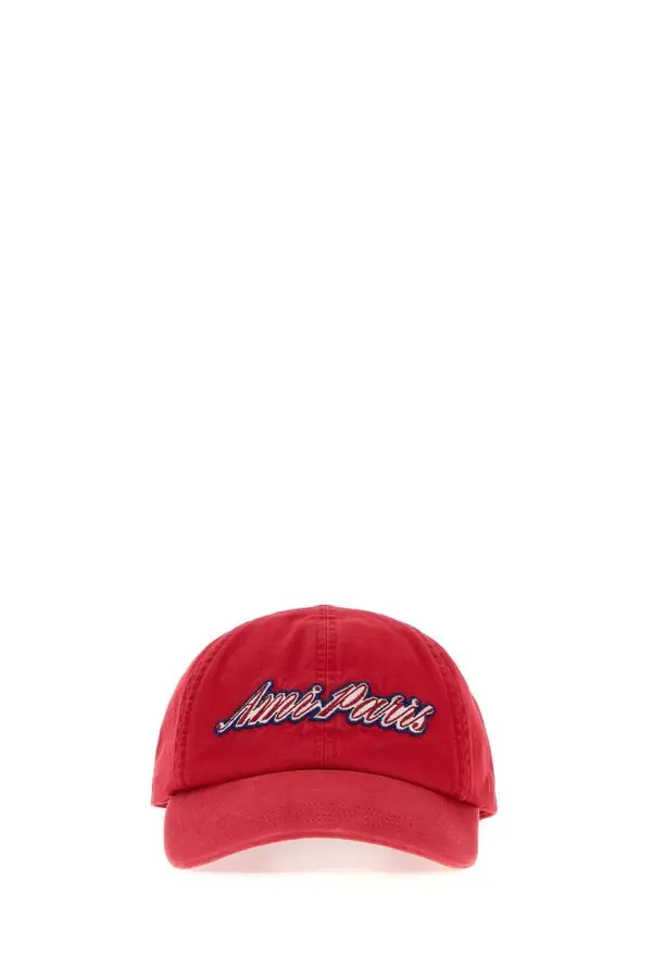AMI Paris Fuchsia Cotton Baseball Cap