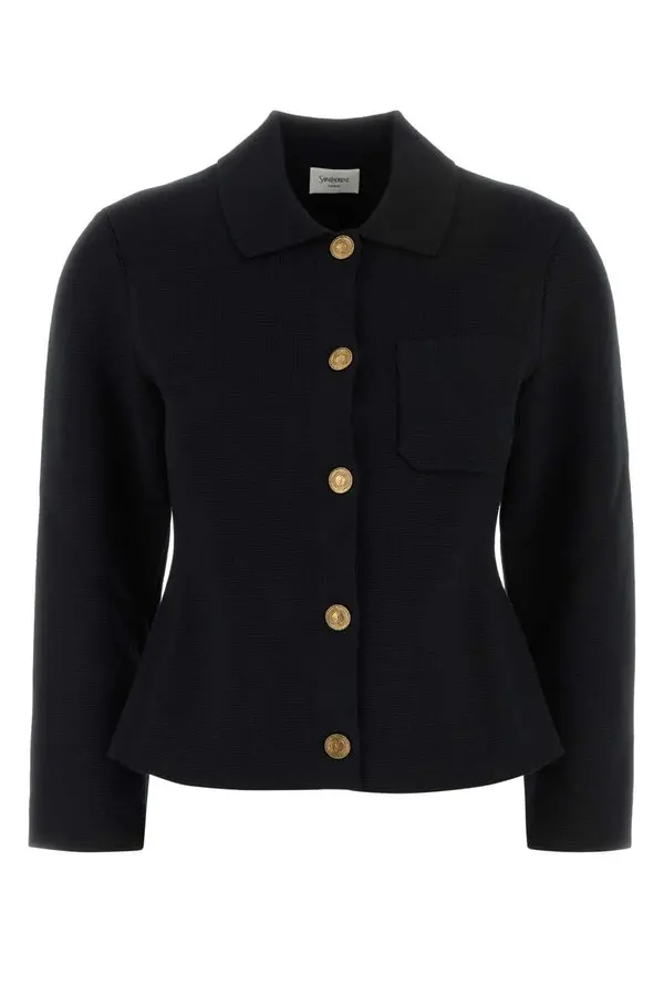 Saint Laurent Wool Cardigan - Black