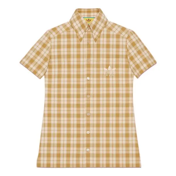 Gucci X Adidas Check Cotton Shirt 'beige White