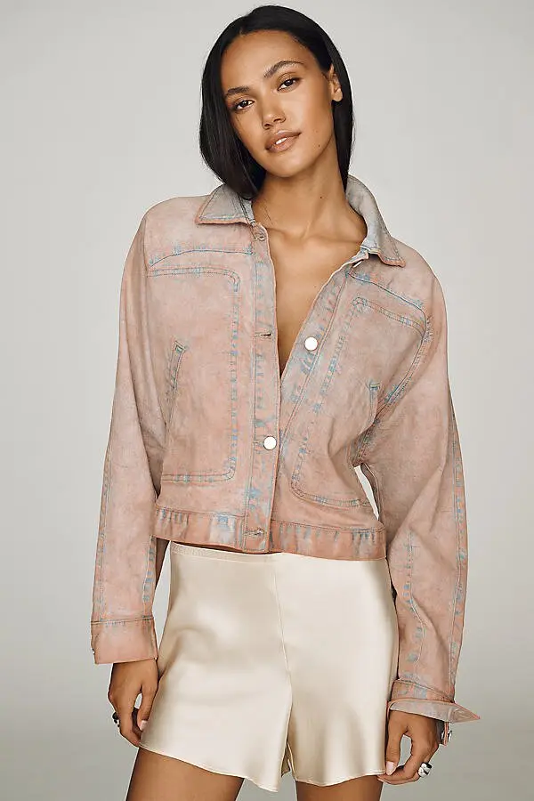 PILCRO Cotton Washed Denim Jacket