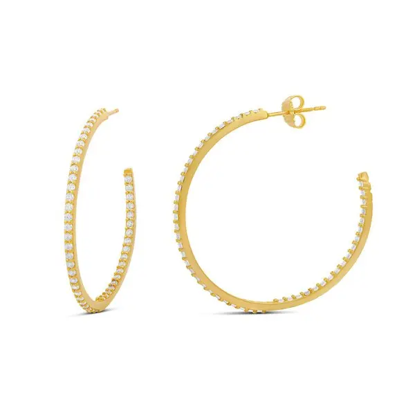 SHYMI Thin Pave Hoops - Gold