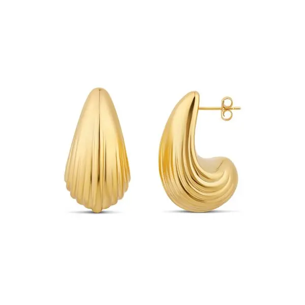 SHYMI Chunky Textured Tear Drop Earrings - Gold