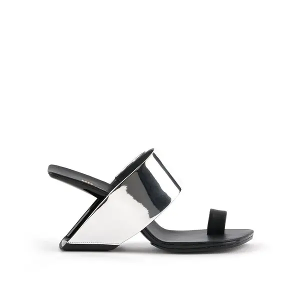 United Nude Loop Toe Hi Sandals - Silver/black