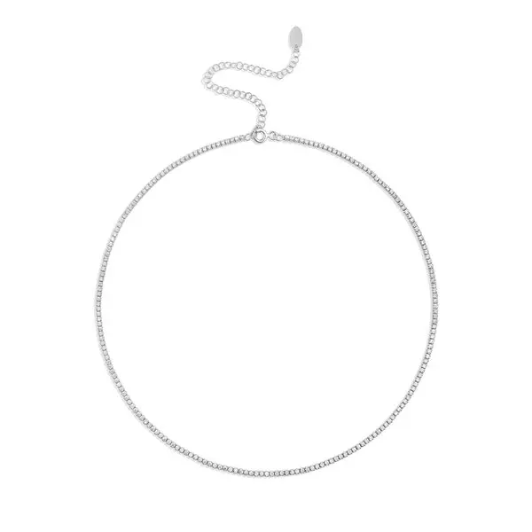 SHYMI Thin Tennis Necklace - Silver