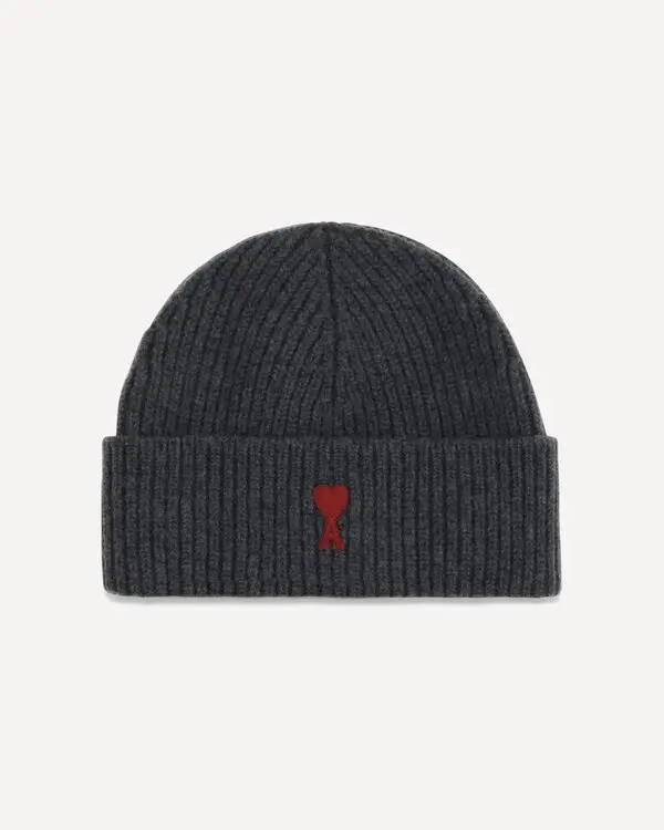 AMI Paris Quota De Coeur Wool Beanie