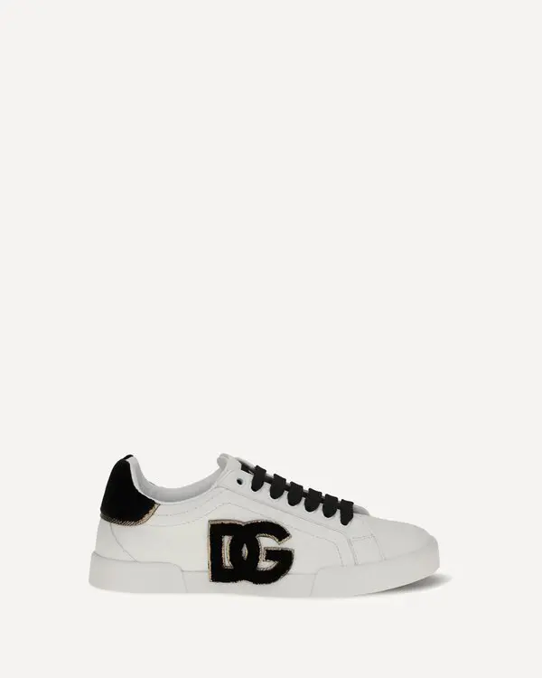 Dolce & Gabbana Leather Sneakers With Logo - White