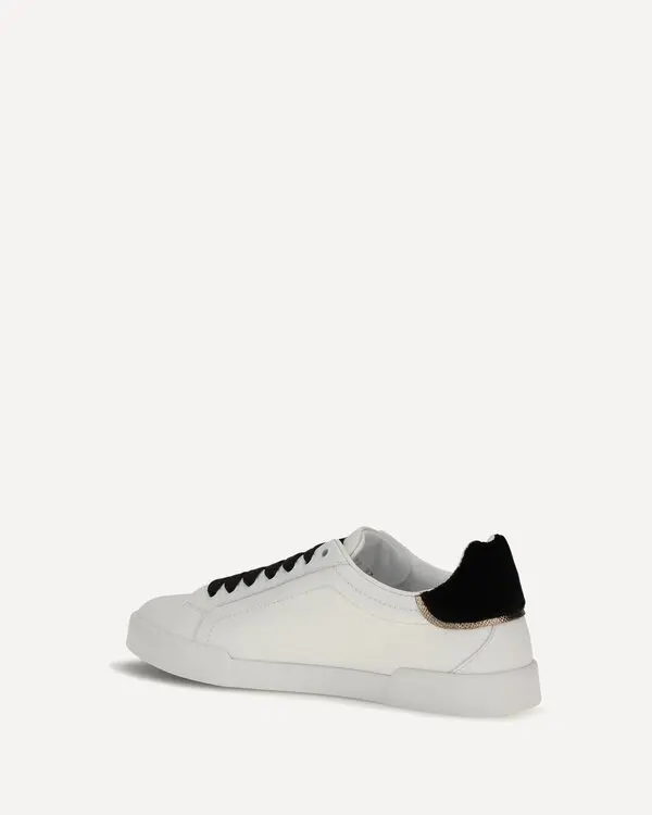 Dolce & Gabbana Leather Sneakers With Logo - White