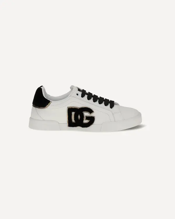 Dolce & Gabbana Leather Sneakers With Logo - White