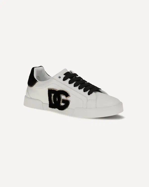 Dolce & Gabbana Leather Sneakers With Logo - White