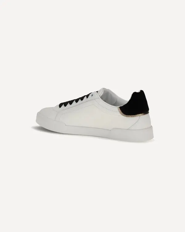 Dolce & Gabbana Leather Sneakers With Logo - White