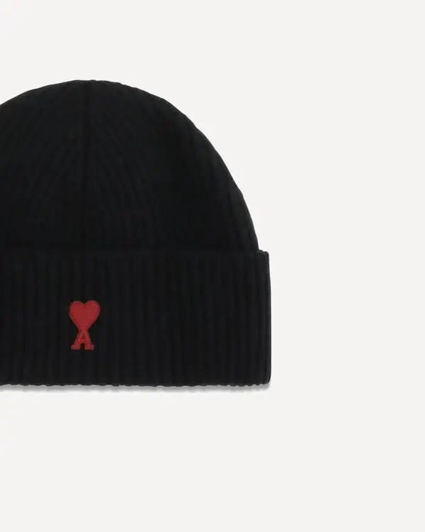 AMI Paris Quota De Coeur Wool Beanie