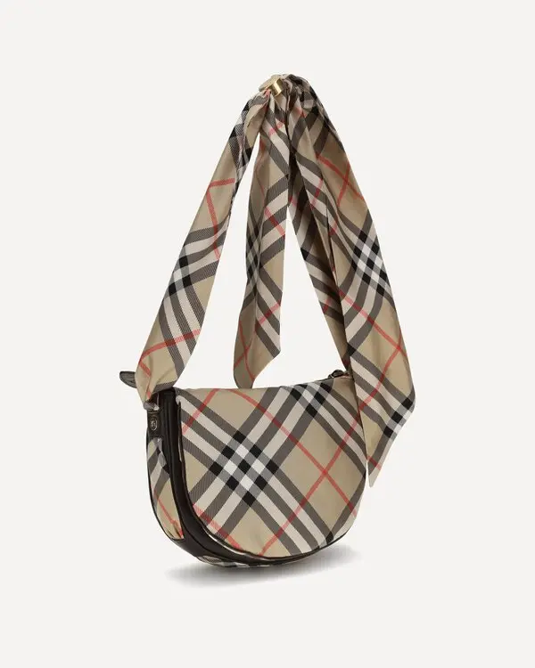 Burberry Ribbon Silk Twill Shoulder Bag - Beige