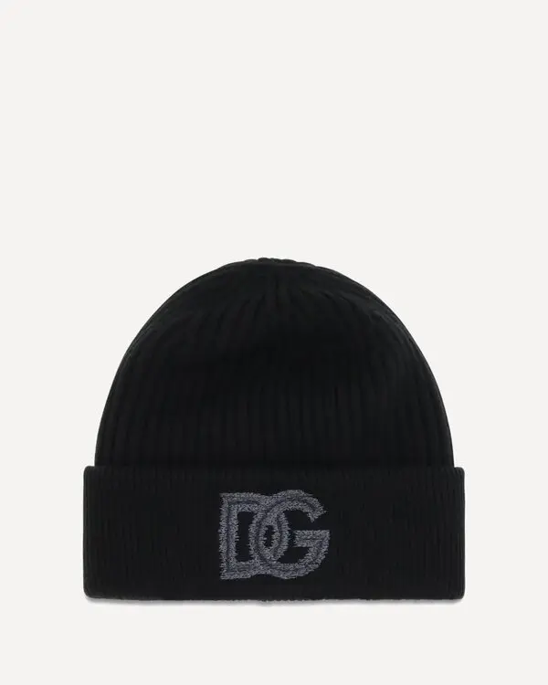 Dolce & Gabbana Logo English Rib Knit Beanie