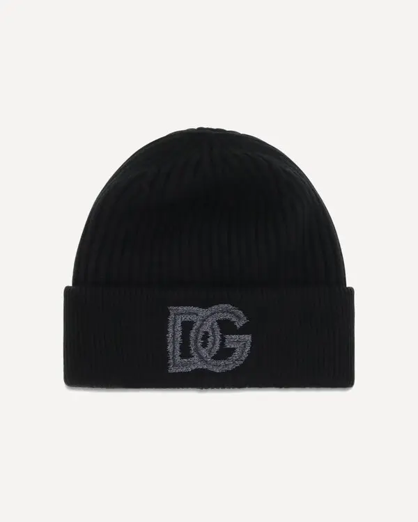 Dolce & Gabbana Logo English Rib Knit Beanie