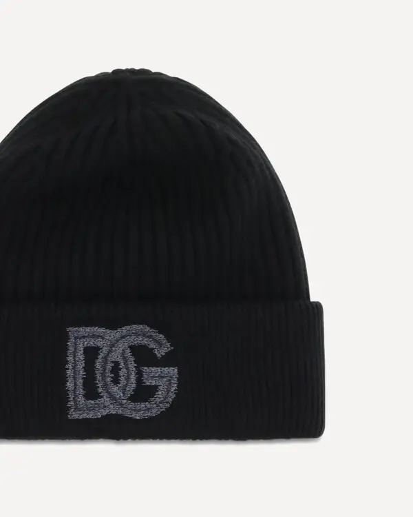 Dolce & Gabbana Logo English Rib Knit Beanie