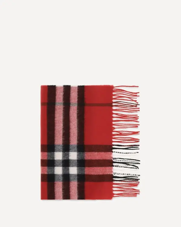 Burberry Check Cashmere Scarf - Red