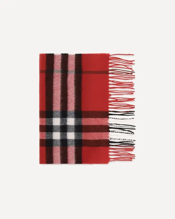 Burberry Check Cashmere Scarf - Red