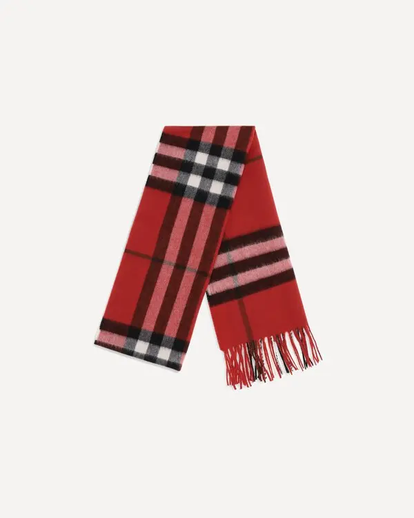 Burberry Check Cashmere Scarf - Red