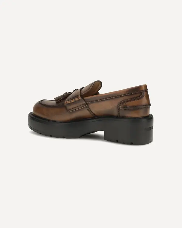 Miu Miu Smooth Leather Tassel Loafers - Brown