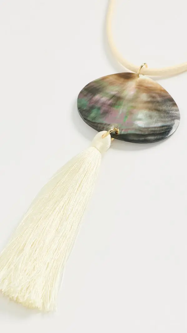 LOGAN TAY Iridescent Shell Tassel Necklace