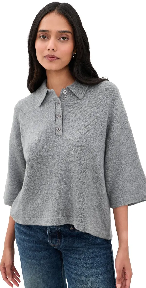 FRAME The Academy Polo Cashmere Pullover