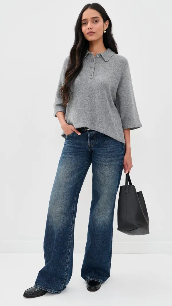FRAME The Academy Polo Cashmere Pullover
