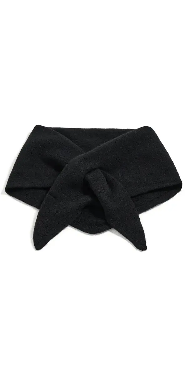 Hat Attack Triangle Wool Knit Scarf - Black
