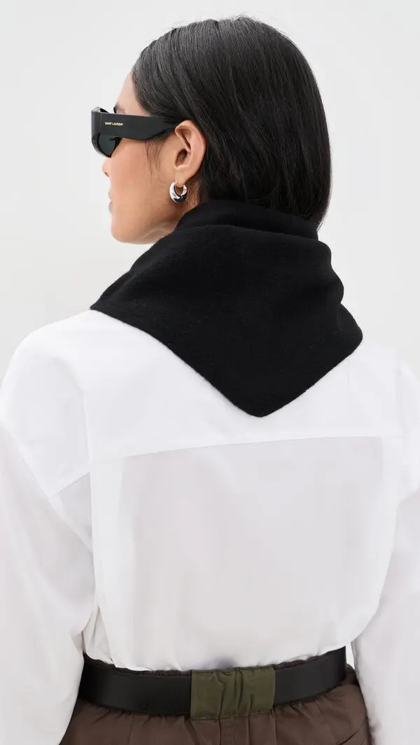 Hat Attack Triangle Wool Knit Scarf - Black