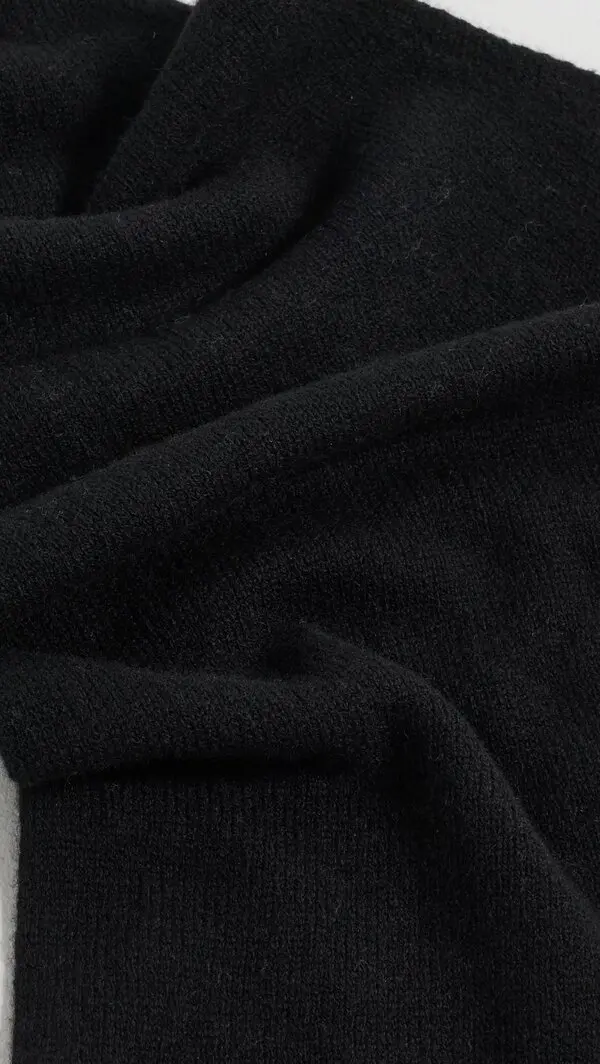 Hat Attack Triangle Wool Knit Scarf - Black