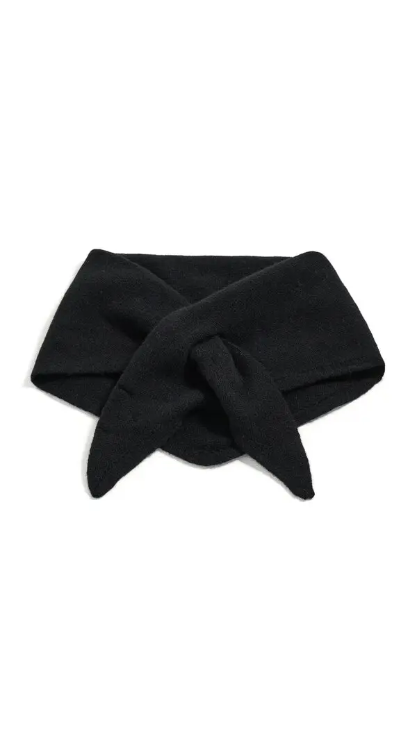 Hat Attack Triangle Wool Knit Scarf - Black