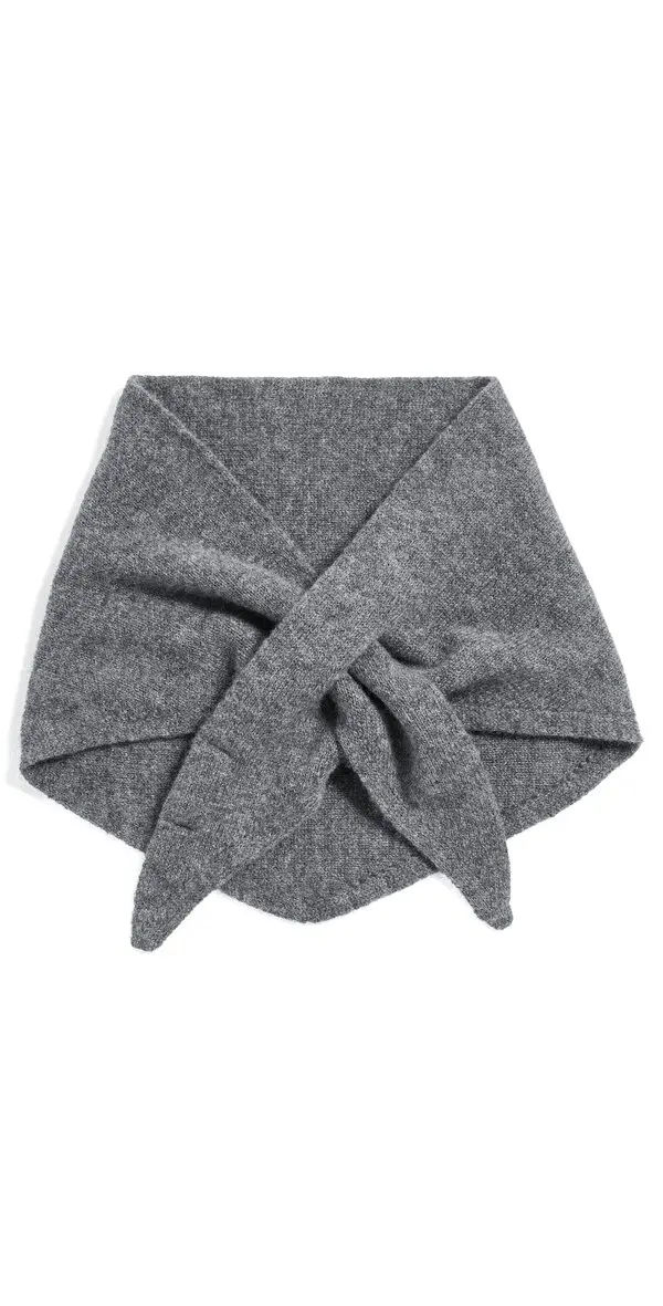Hat Attack Triangle Wool Knit Scarf - Grey