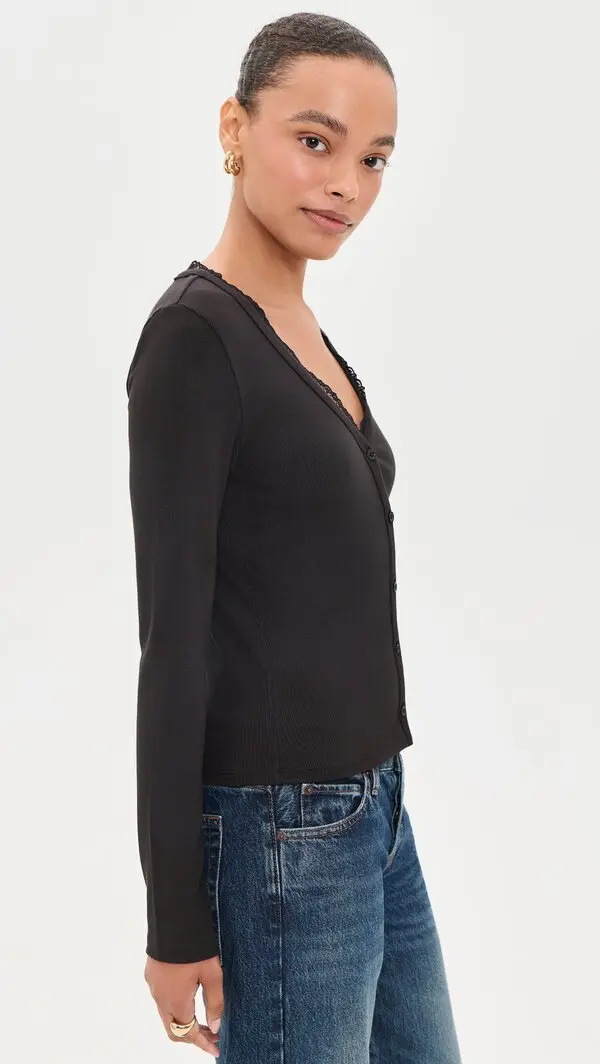 FRAME The Rib Trim Cardigan