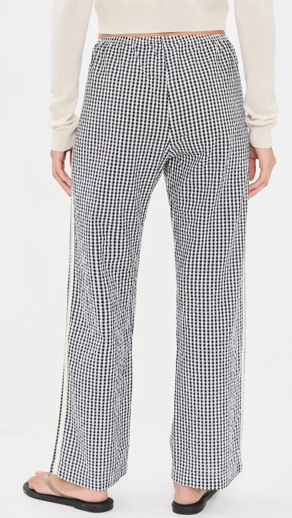Donni. The Cotton Gingham Stripe Crop Pants