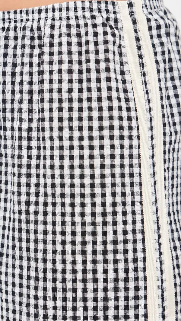 Donni. The Cotton Gingham Stripe Crop Pants
