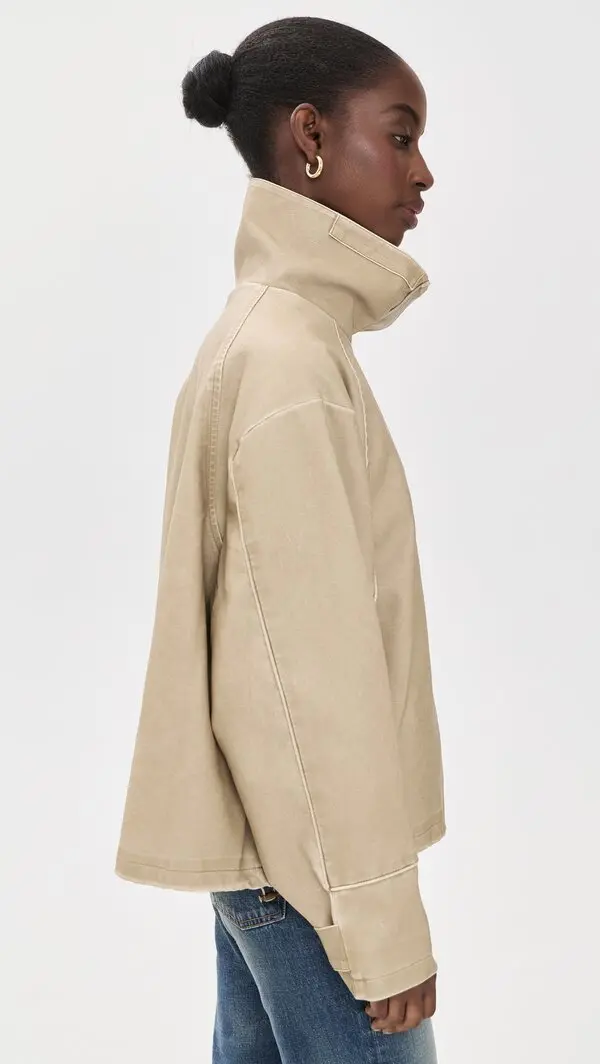 Lioness Faux Leather Shoreline Funnel Jacket - Camel