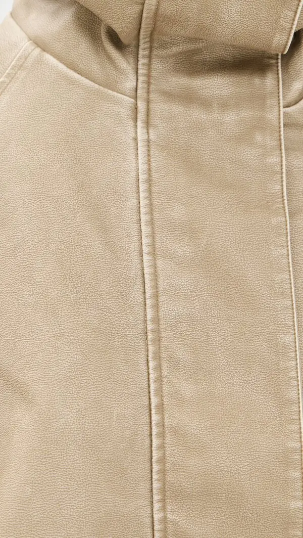 Lioness Faux Leather Shoreline Funnel Jacket - Camel