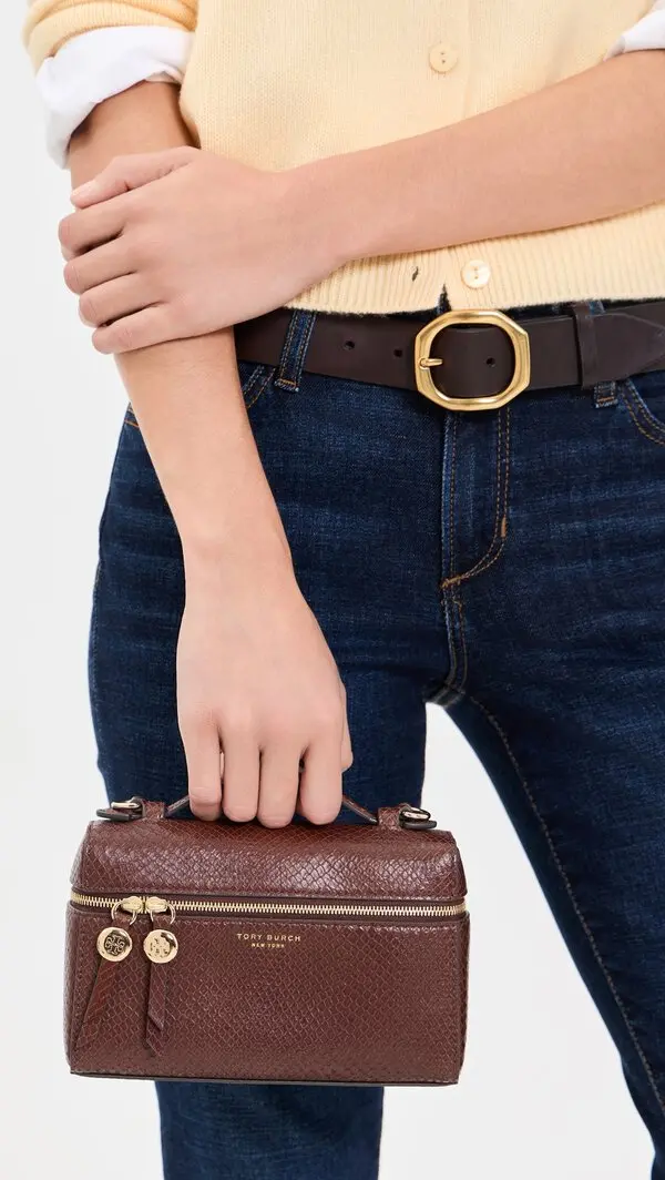 Tory Burch Embossed Snake Slim Top Handle Bag