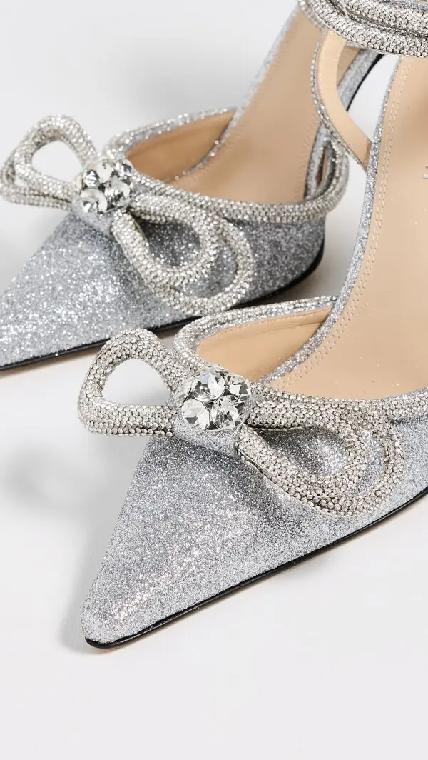 Mach & Mach Double Bow Glitter High Heels